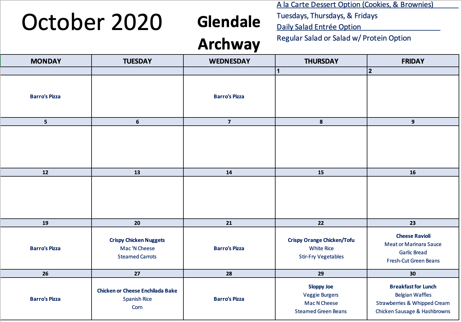 Lunch Program - Great Hearts Archway Glendale, Serving Grades K-5